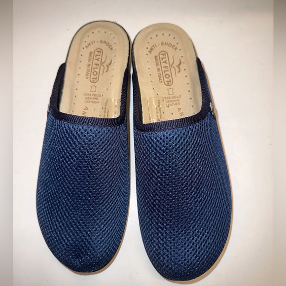 Fly Flot | Shoes | Fly Flot Made In Italy Womens 398 Blue Mesh Clogs ...
